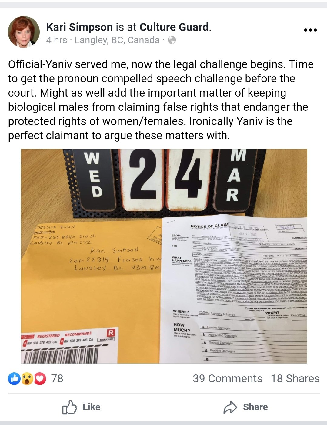 Jonathan Yaniv Vs. Kari Simpson (@CultureGuard) | Kiwi Farms