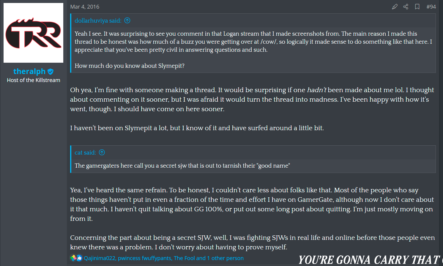 Chronological history of Ethan Ralph / The Ralph Retort / #Killstream ...