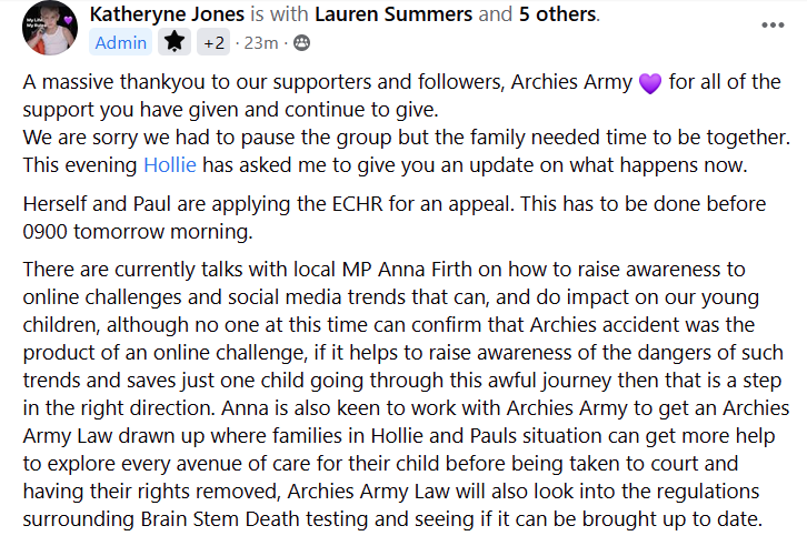 Hollie Dance / Lisa Pittaway / Ella Carter / Archie Battersbee / Lauren ...