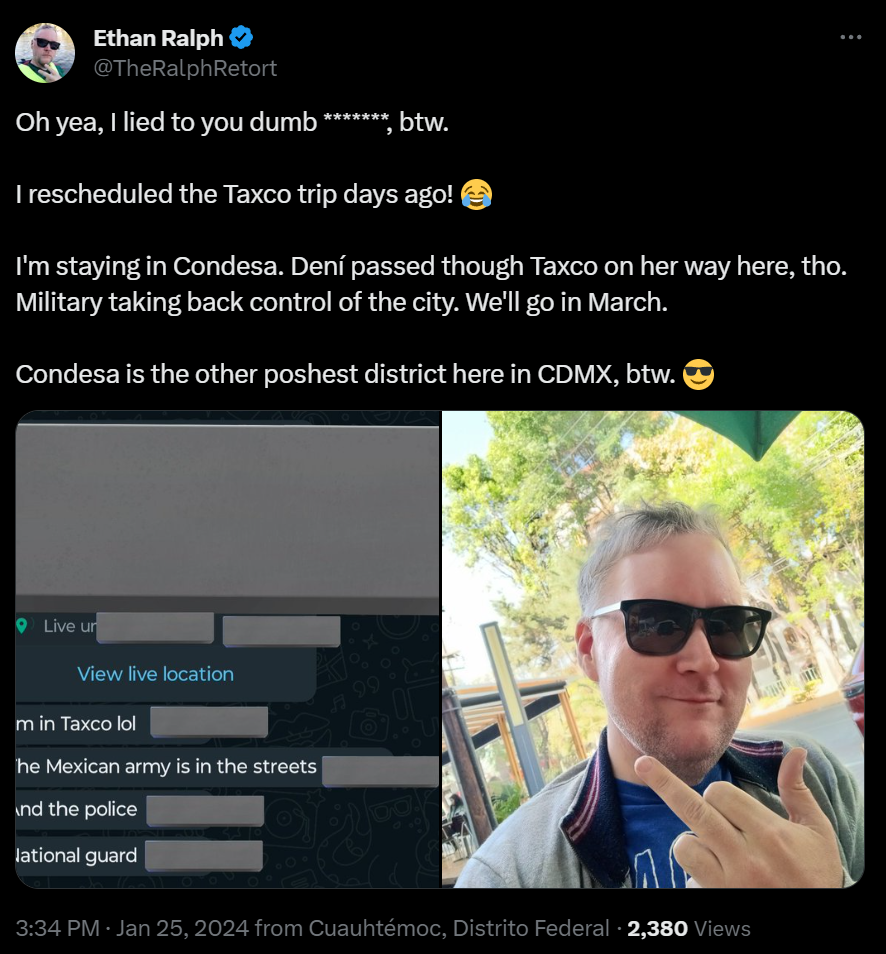 (01/25/2024) Ethan Ralph heads to Taxco, Guerrero, Mexico | Page 12 ...