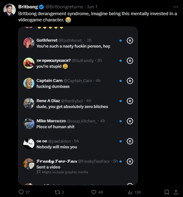 Dominic Vanner / Britbong / Britbongreturns / MRBTFO / Manlytears ...