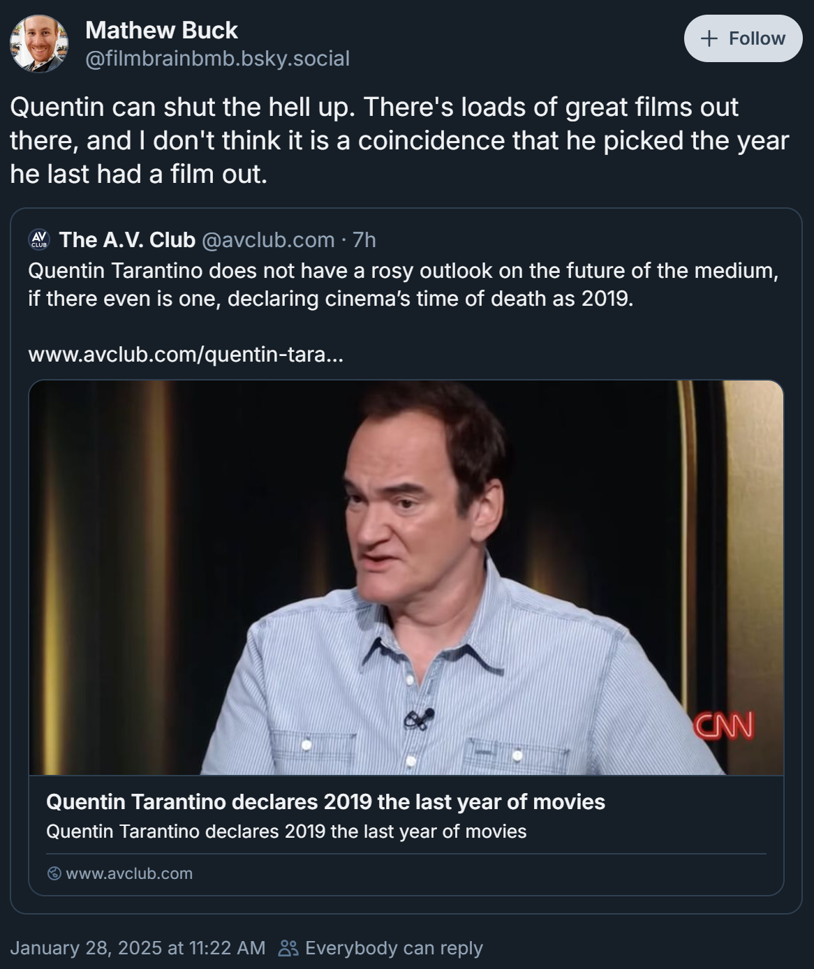 Mathew Buck / Film Brain / @FB_BMB | Page 49 | Kiwi Farms