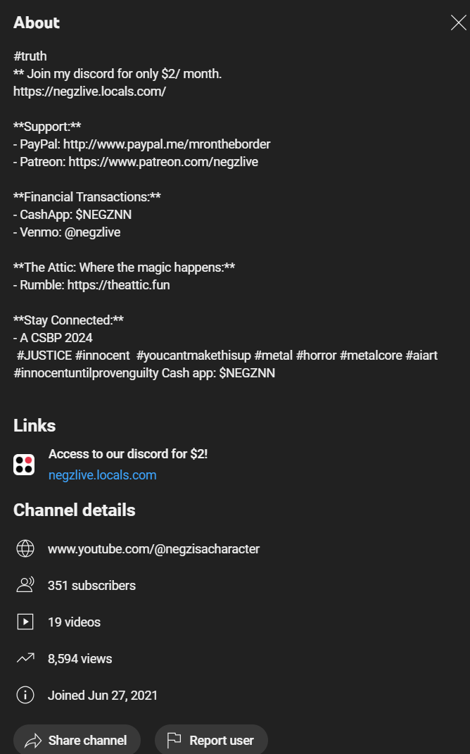 Ronald P Corbin / NEGZ / mrontheborder / StayNegative / smalltownfamous765 & Clara Frenk ...