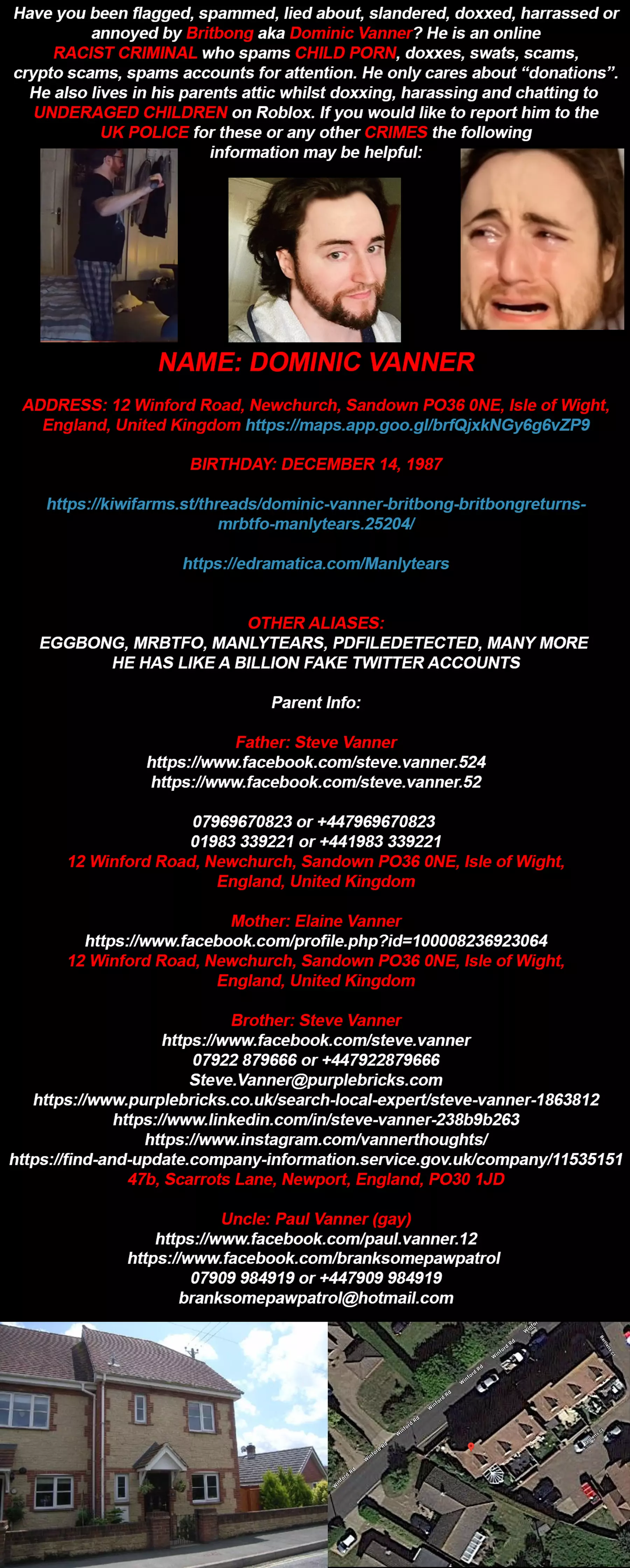 Dominic Vanner / Britbong / Britbongreturns / MRBTFO / Manlytears ...