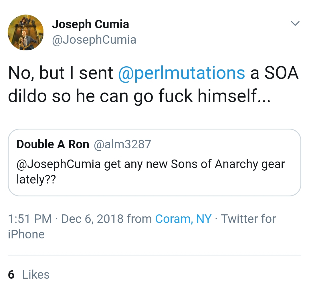 Joseph Cumia / Brother Joe / SAMCRO Joe / The Big Apple Ranch Kid ...
