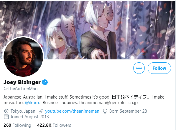 Joseph "Joey" Tetsuro Bizinger (TheAnimeMan) & Agnes Usagi Diego ...