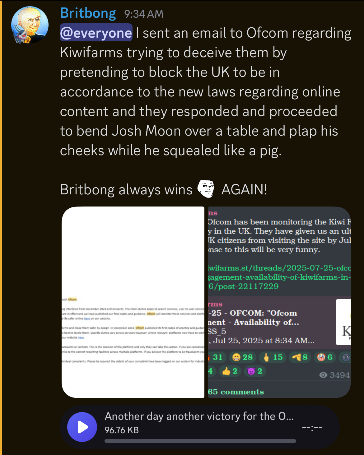 Dominic Vanner / Britbong / Britbongreturns / MRBTFO / Manlytears ...