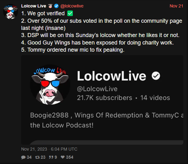 Lolcow Podcast Containment Thread | Kiwi Farms