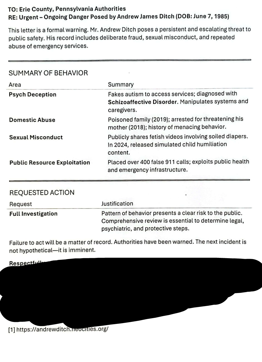 Andrew Ditch / Andy Ditch / The Poopsquatch | Page 209 | Kiwi Farms