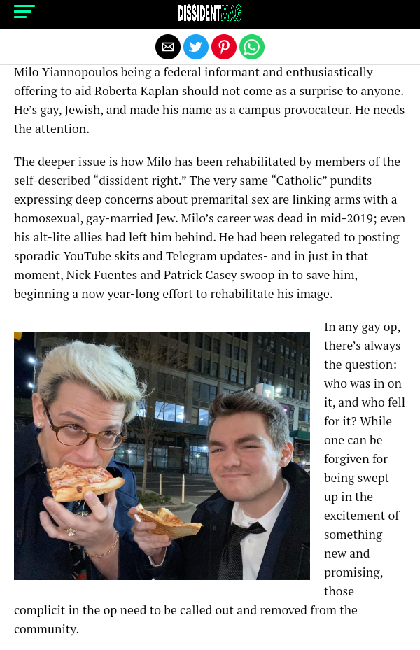 Milo Yiannopoulos / Milo Wagner / Milo Hanrahan / @nero | Page 162 ...